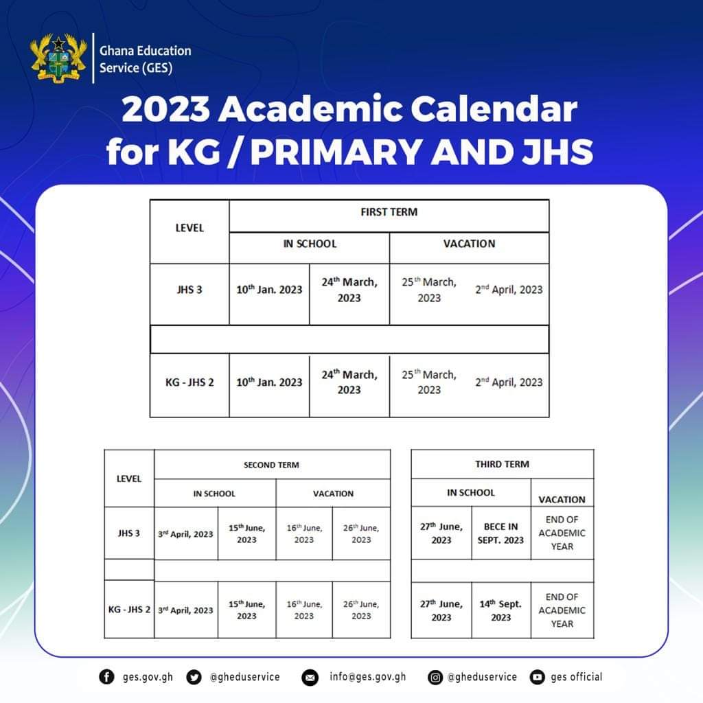 GES announces 2023 1st Term vacation date for all Basic Schools - Blow ...